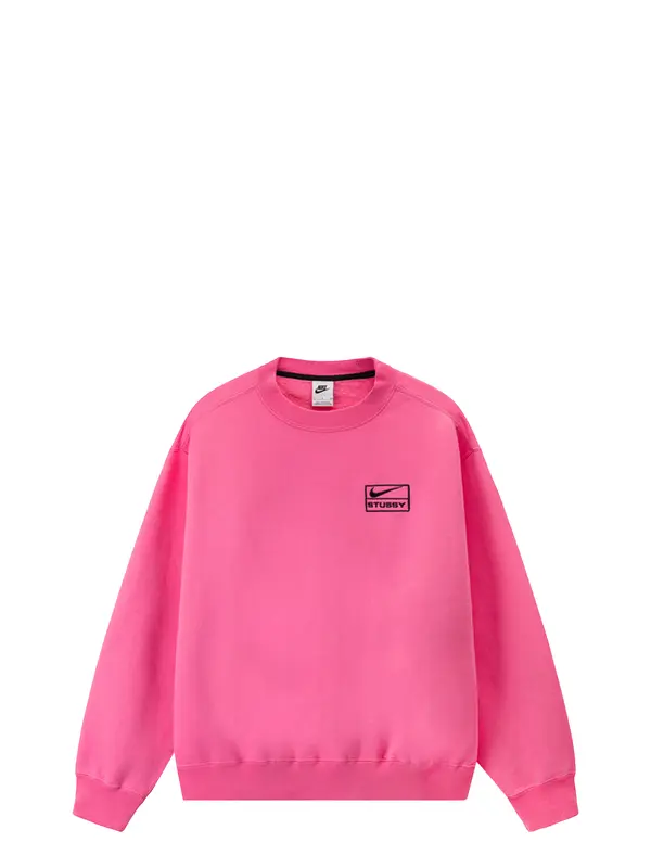 Nike X Stussy Nrg Washed Fleece Crew 'lotus - Pink