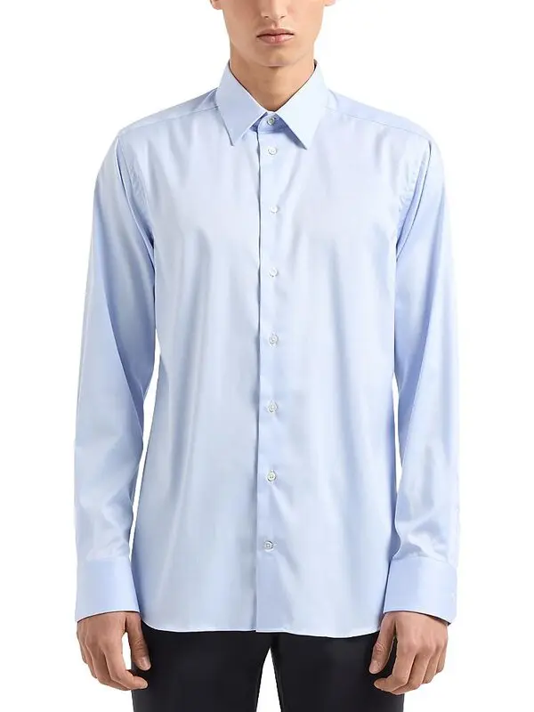 Emporio Armani New York Regular Fit Dress Shirt - Solid Medi