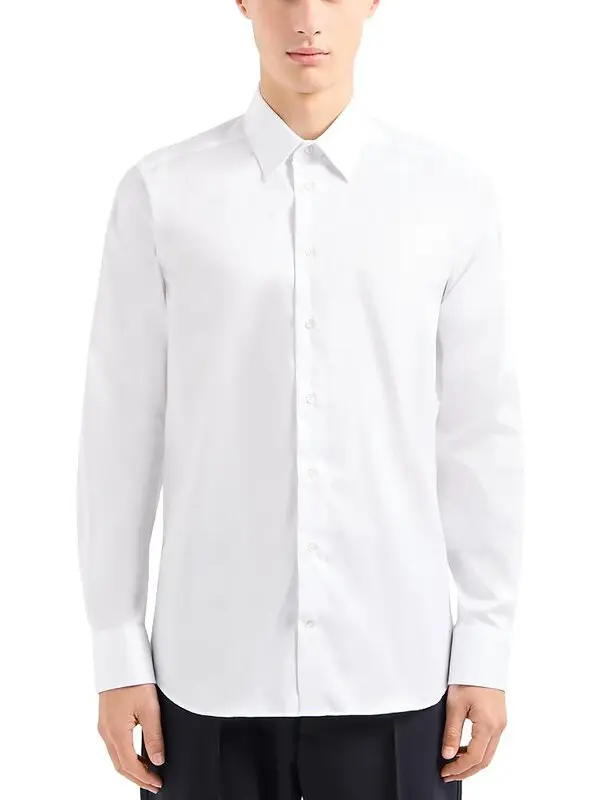 Emporio Armani New York Regular Fit Dress Shirt - Solid White