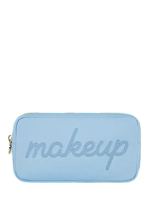Stoney Clover Lane Embroidered Makeup Pouch - Periwinkle