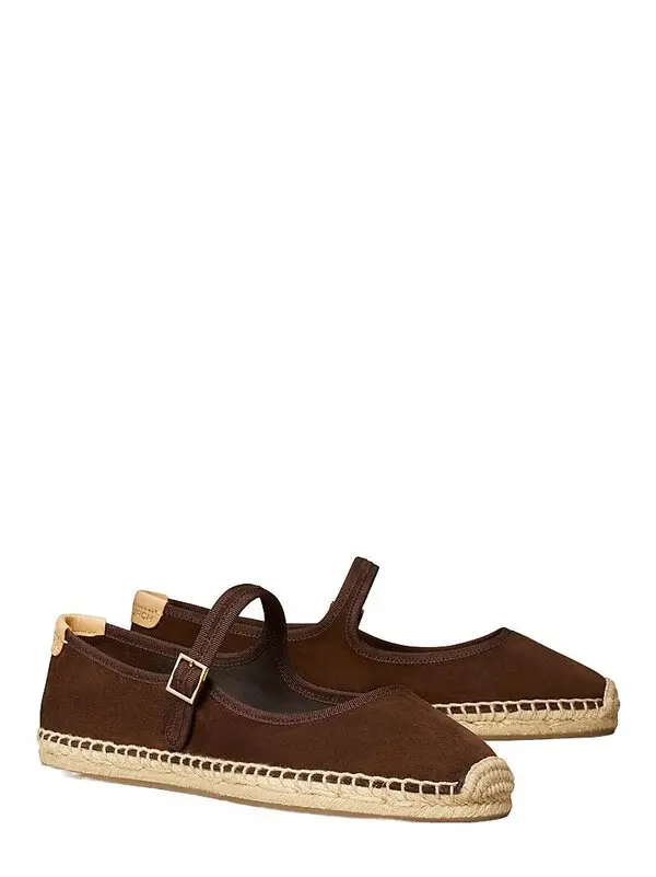 Tory Burch Mary Jane Espadrille Flats - Dark Cocoa