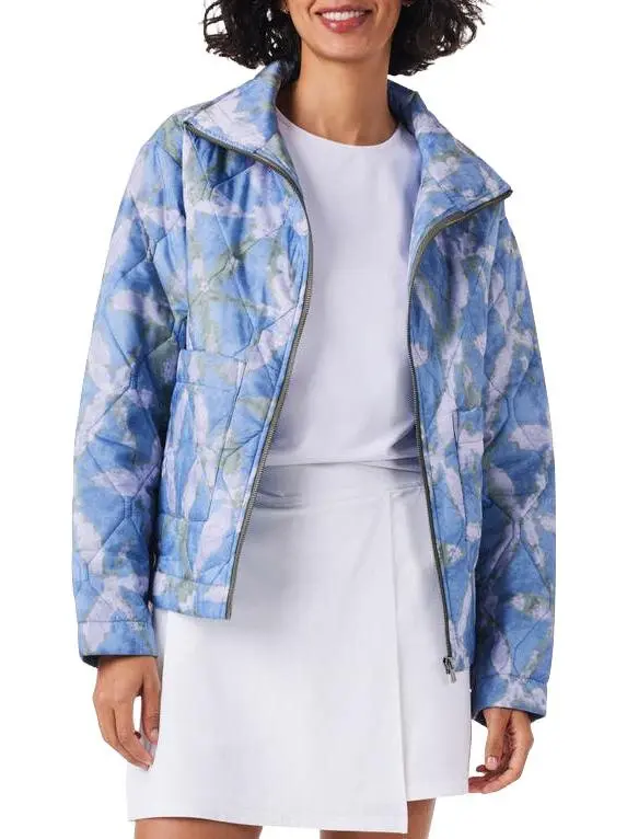 NIC+ZOE Quilted Tie-dye Puffer Jacket - Blue Multi
