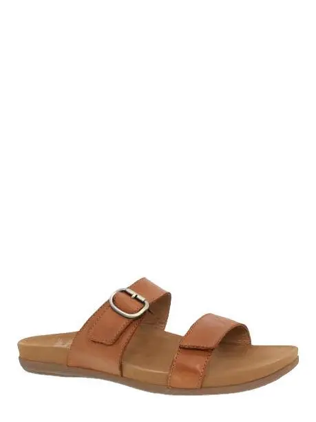 Dansko Justine Leather Slide Sandal - Luggage