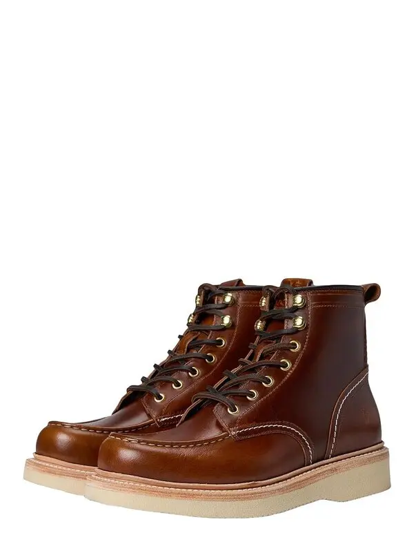 THE FRYE COMPANY Hudson Workboot Wedge Lace-up Boots - Yellow