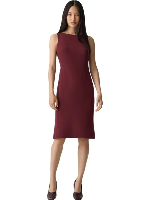 Theory Flared Crepe Dress - Grenache