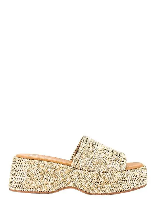 Seychelles Driftwood Raffia Platform Sandals - Natural Raffia