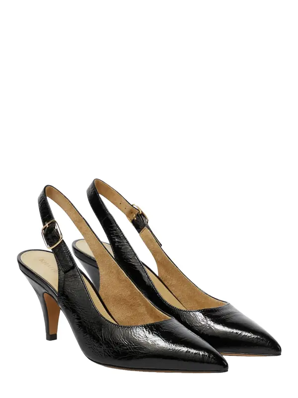 Khaite River Leather Slingback Pumps - Black