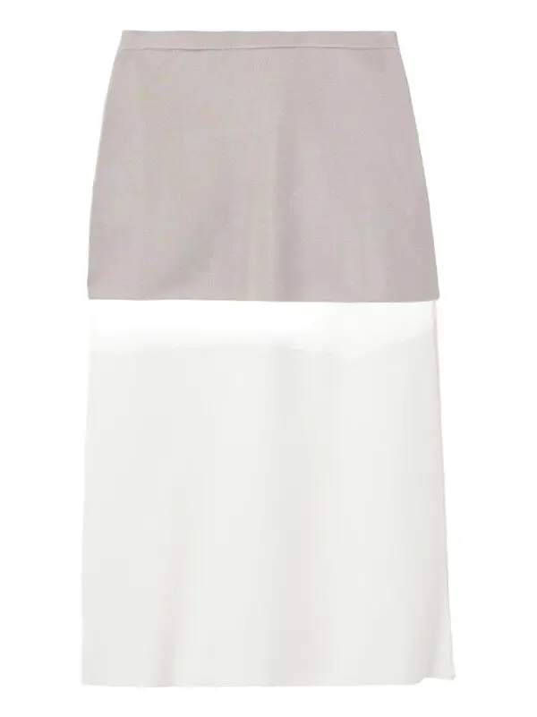 FERRAGAMO Layered Knitted Midi Skirt - White