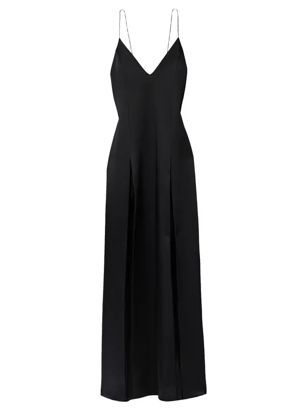 Khaite Nonya Crepe Maxi Dress - Black