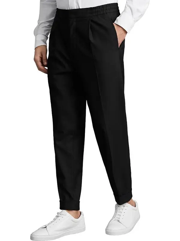 REISS Brighton Relaxed Fit Pleated Pants - Black