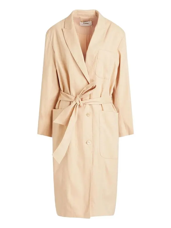 Zimmermann Belted Linen-blend Twill Coat - Beige