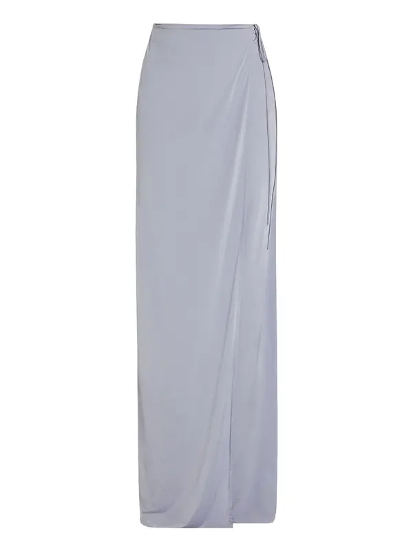 Dries Van Noten Satin Maxi Wrap Skirt - Lavender