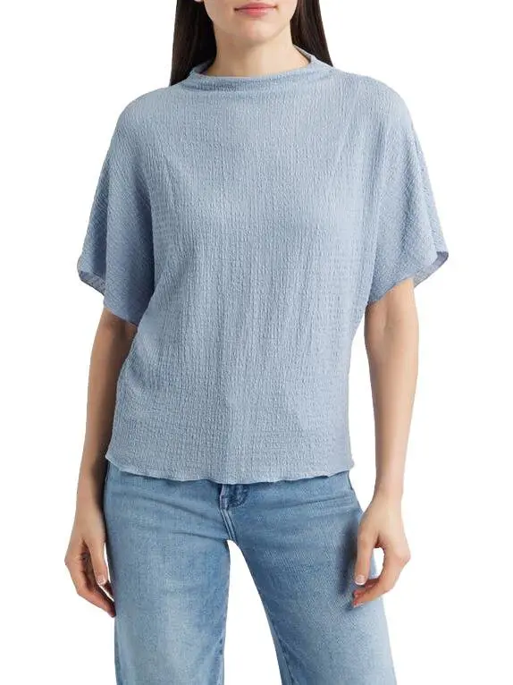 Vince Camuto Textured Mock Neck Top - Sky