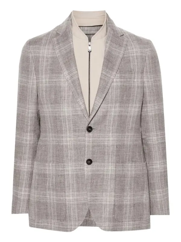 Corneliani Layered Single-breasted Blazer - Brown