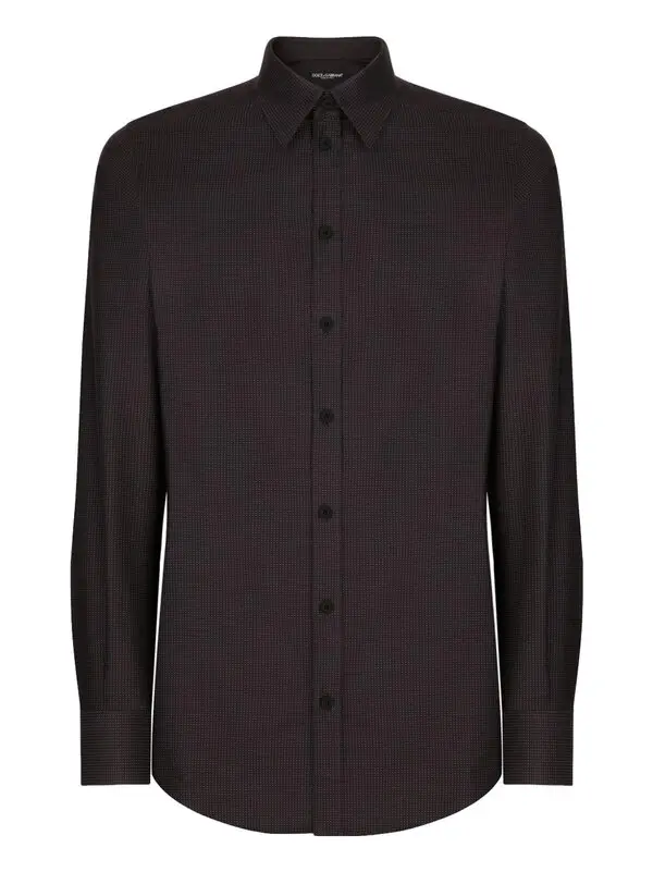 Dolce & Gabbana Micro Polka-dot Shirt - Black