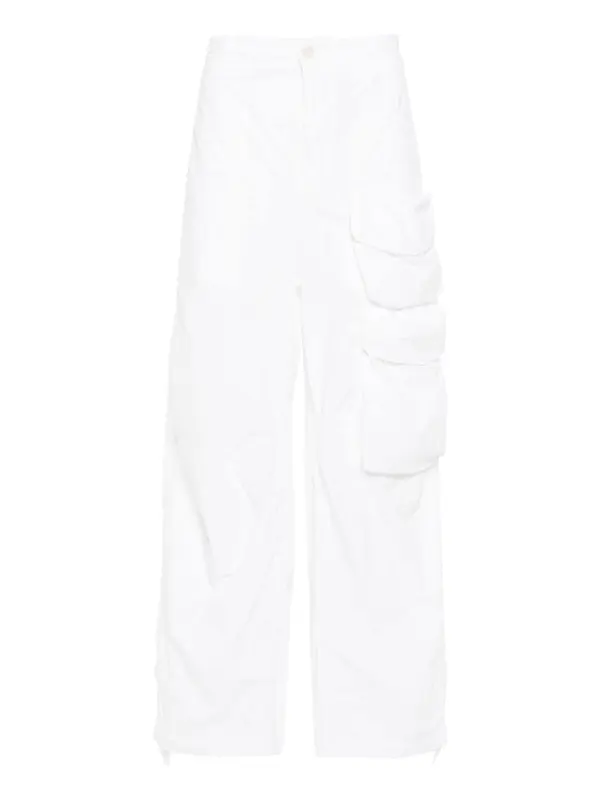 TEN C Crinkled Cargo Trousers - White