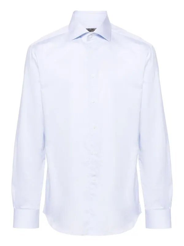 Corneliani Pointed-collar Cotton Shirt - Blue