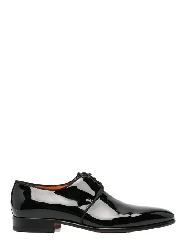 Santoni Leather Derby Shoes - Black