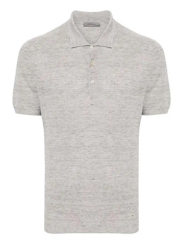 Corneliani Short-sleeve Knitted Polo Shirt - Grey