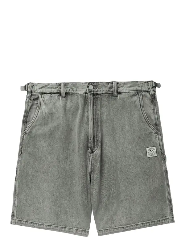 Izzue Logo-patch Denim Shorts - Grey