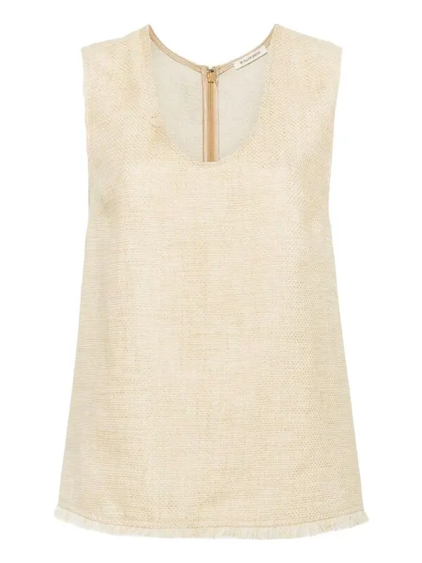 BY MALENE BIRGER Debbia Fringed Tank Top - Neutrals