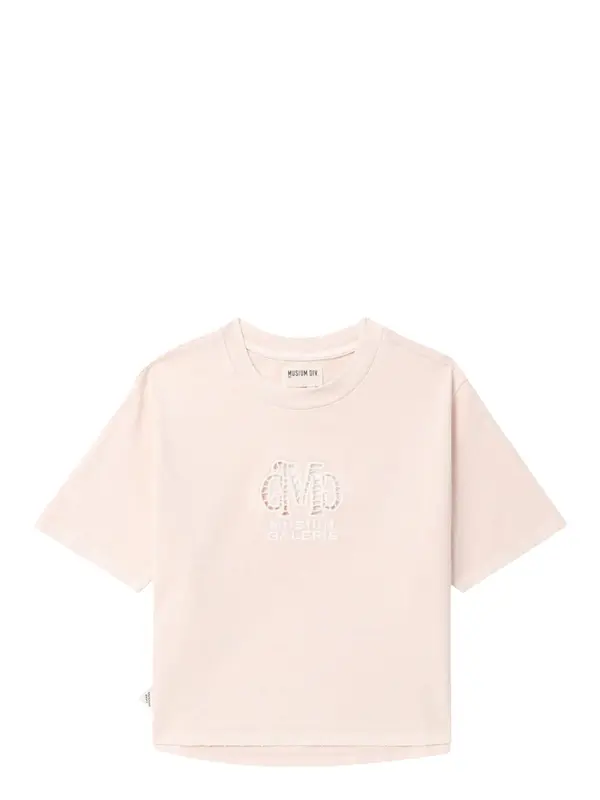 MUSIUM DIV. Logo-embellished Cut-out T-shirt - Pink