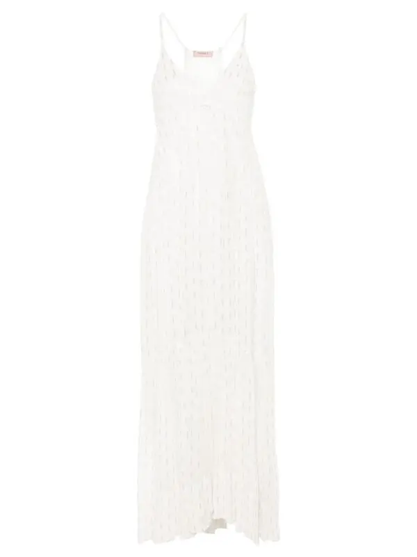 TWINSET Sequinned Georgette Slip Dress - White