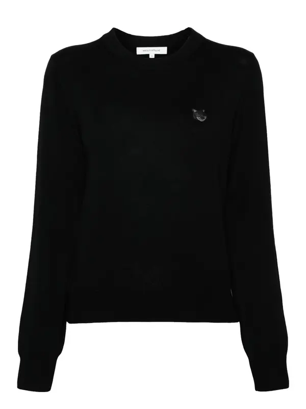Maison Kitsuné Fox Appliqué Jumper - Black
