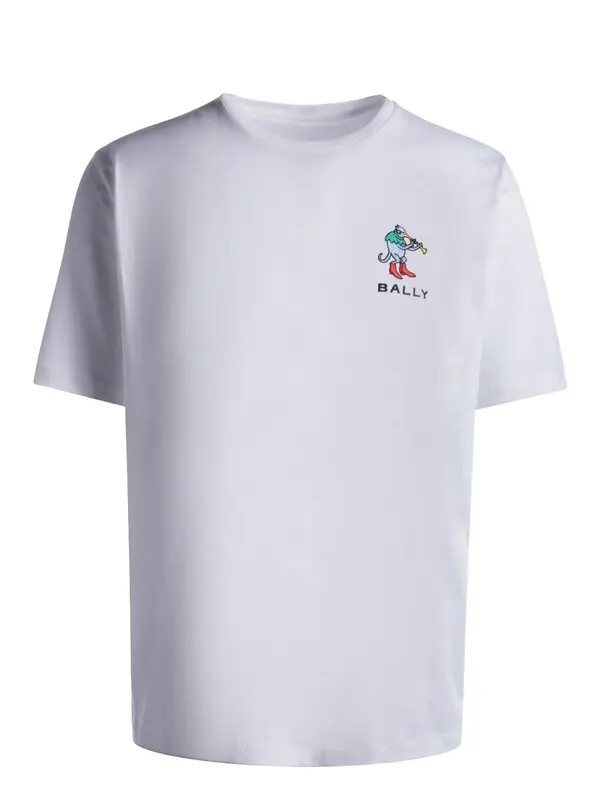 Bally Logo-embroidered Cotton T-shirt - White