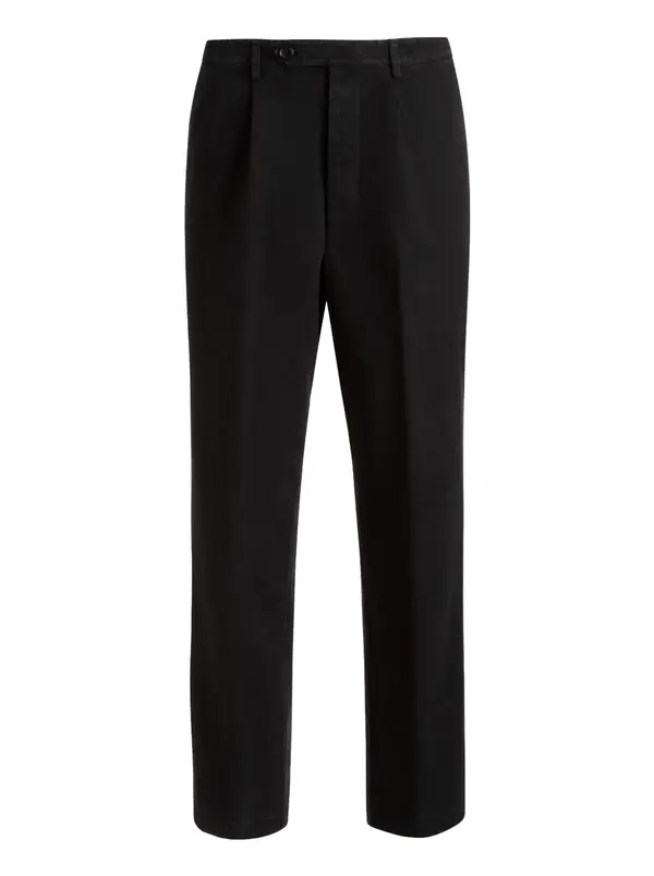 Bally Pleated Cotton Chino Trousers - Black
