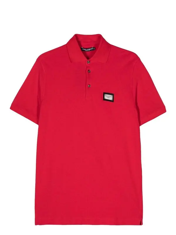 Dolce & Gabbana Logo-plaque Polo Shirt - Red