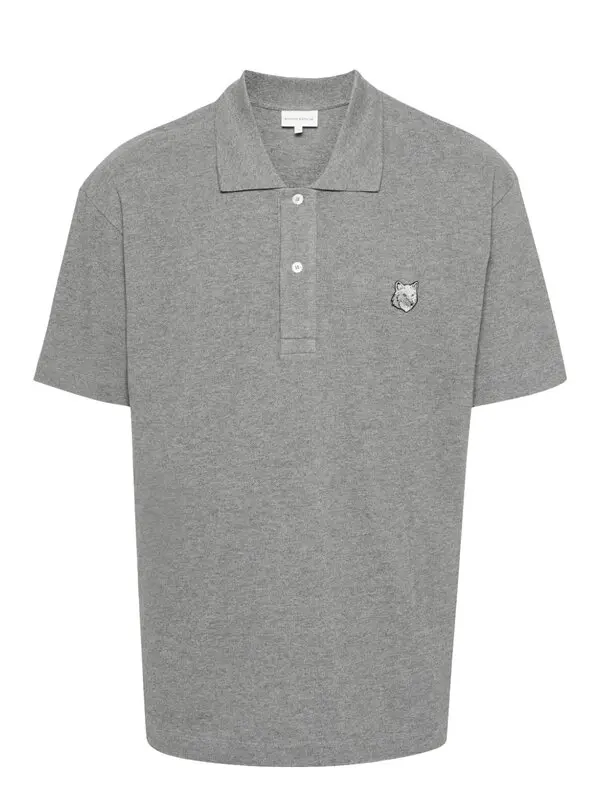Maison Kitsuné Fox-motif Polo Shirt - Grey