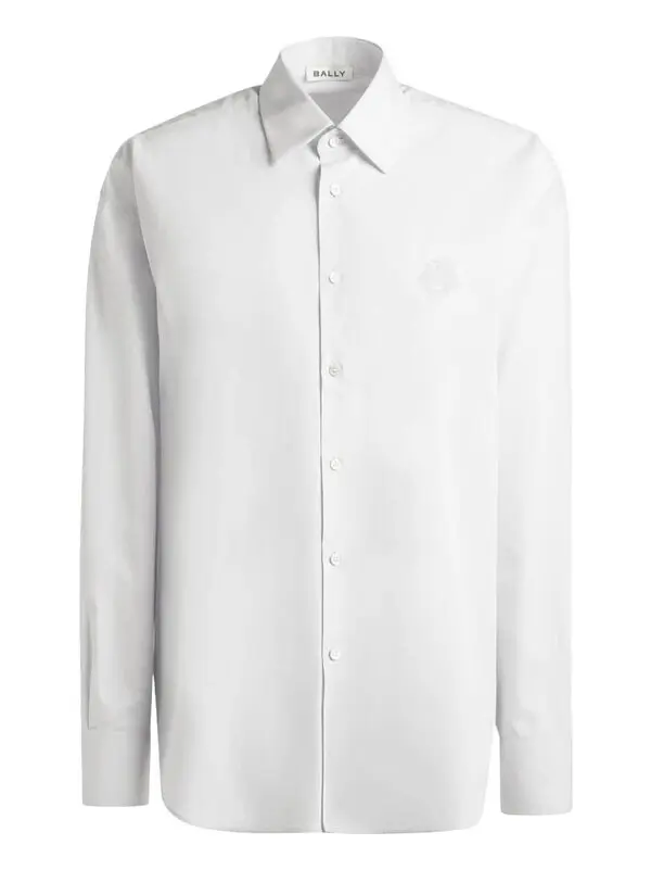 Bally Logo-embroidered Cotton Shirt - White