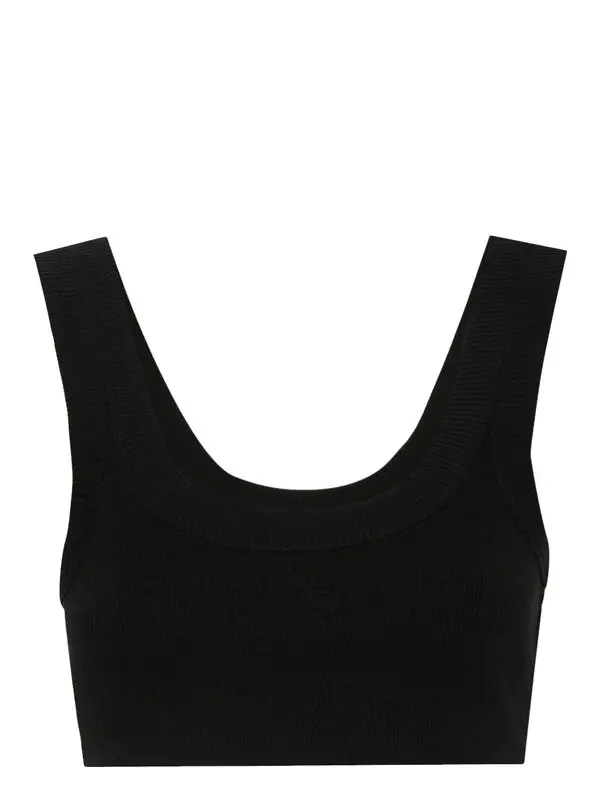 Alexander Wang Embossed-logo Cropped Tank Top - Black