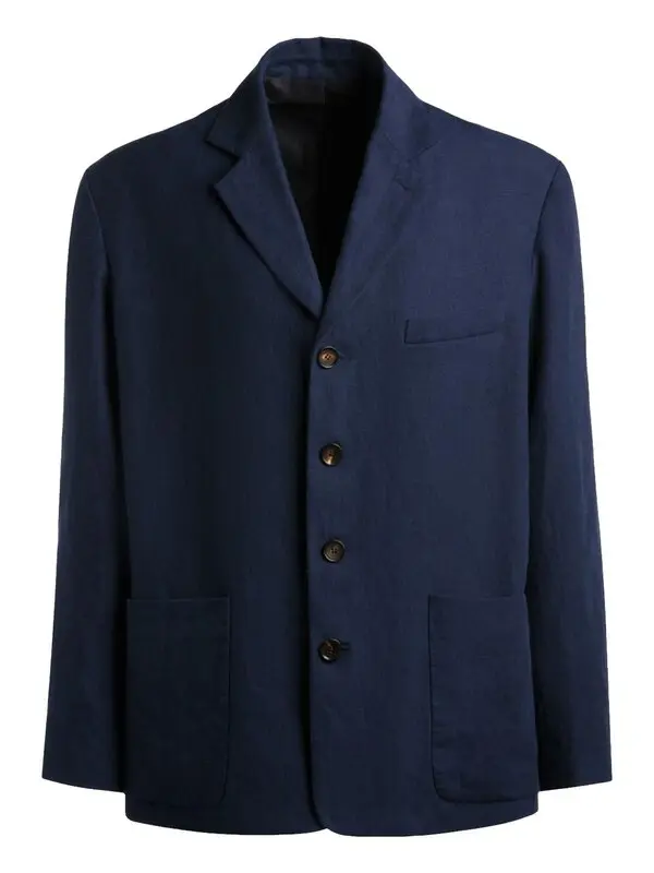 Bally Single-breasted Linen Blazer - Blue