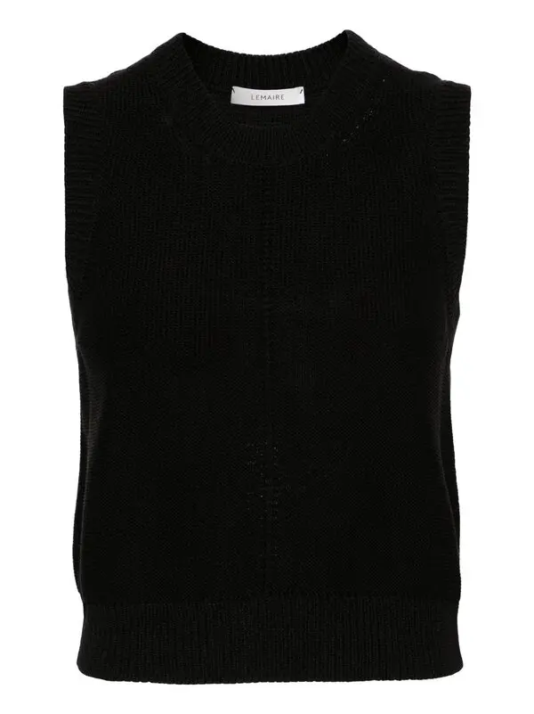 LEMAIRE Sleeveless Cropped Vest - Black