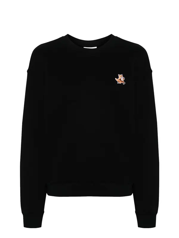 Maison Kitsuné Fox-appliqué Sweatshirt - Black
