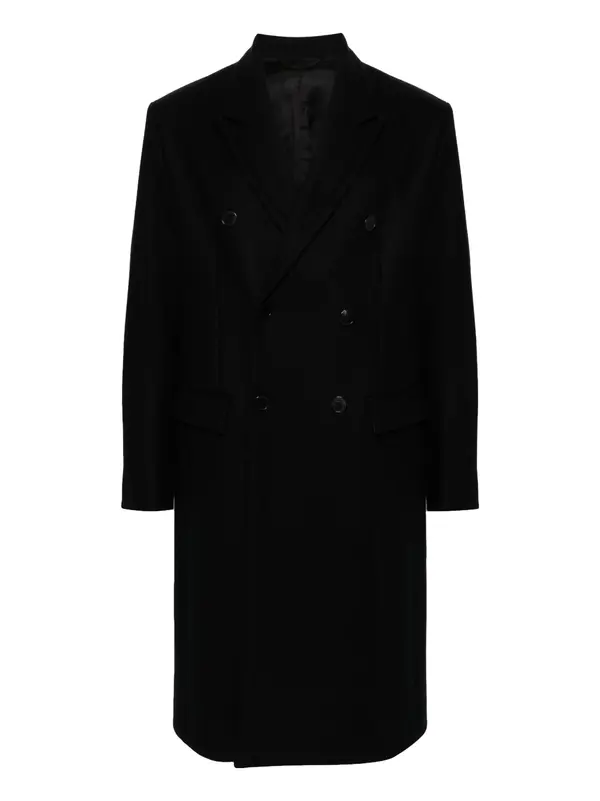 MODES Double-breasted Wool Coat - Black