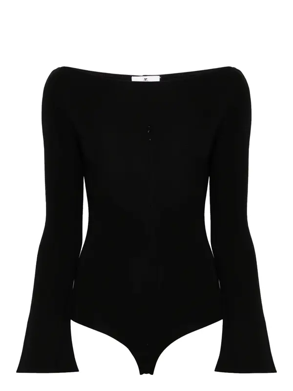 COURREGES Zip-detail Jersey Bodysuit - Black