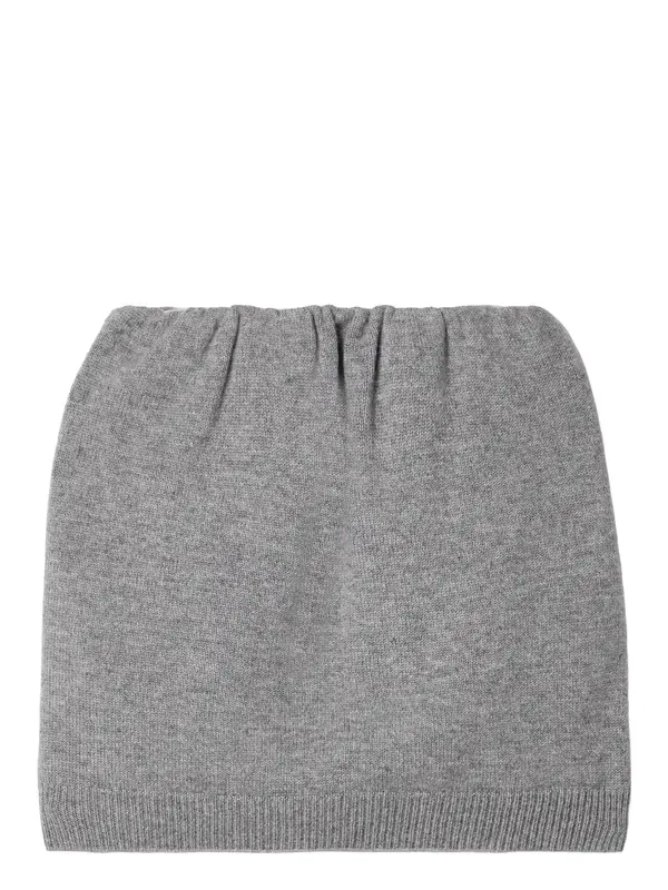 Sasuphi Ruched Cashmere Mini Skirt - Gray