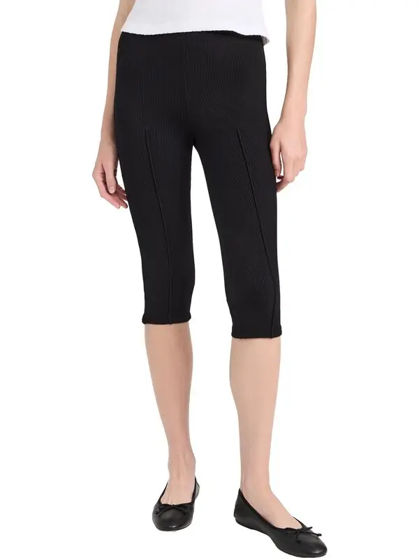 Donni. Ribbed Capri Trousers - Jet