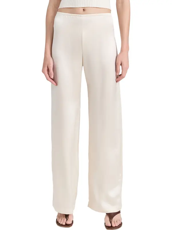 LESET Barb Wide-leg Pants - Creme