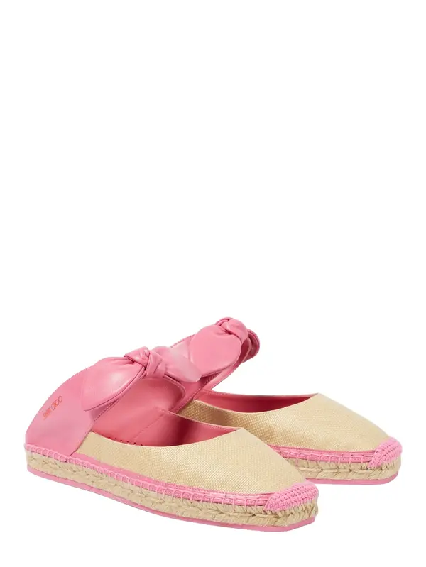JIMMY CHOO Reka Leather-trimmed Espadrilles - Pink