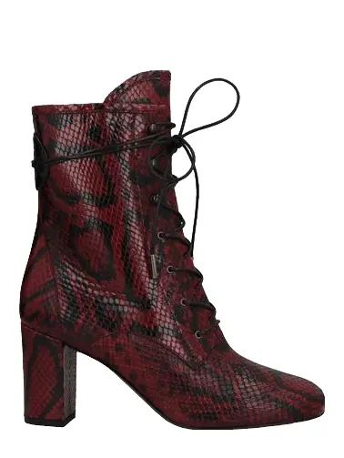 Longchamp Leather Ankle Boots - Red