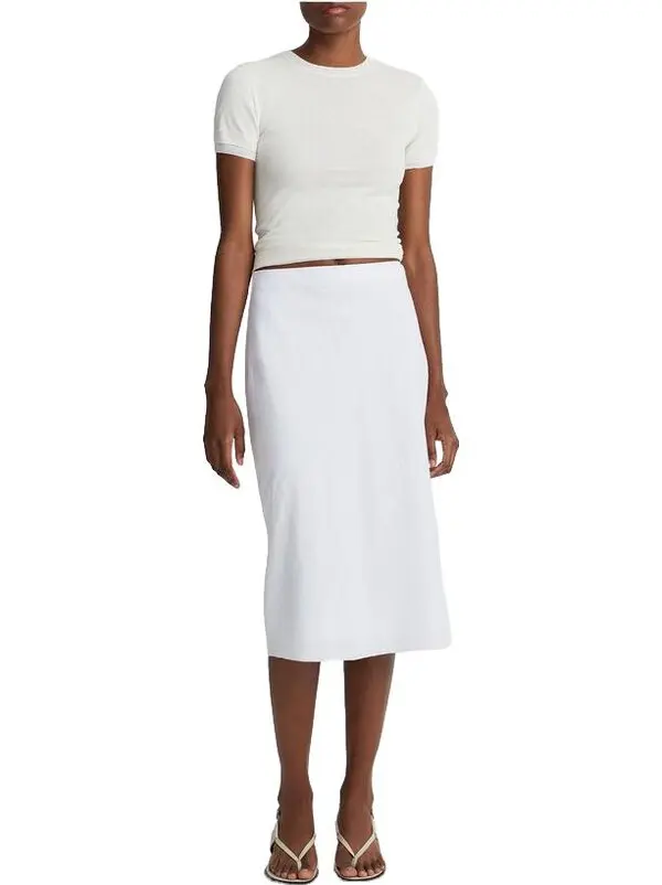 Vince Linen-blend Slip Skirt - White
