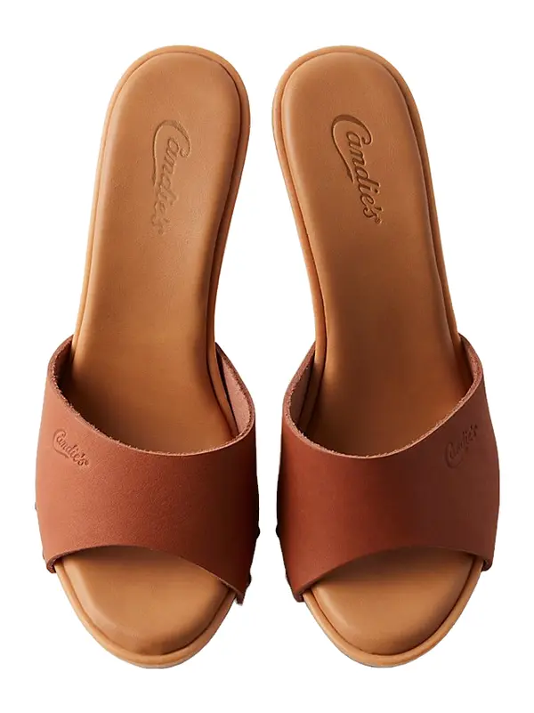CANDIE'S Leather Clogs - Cognac