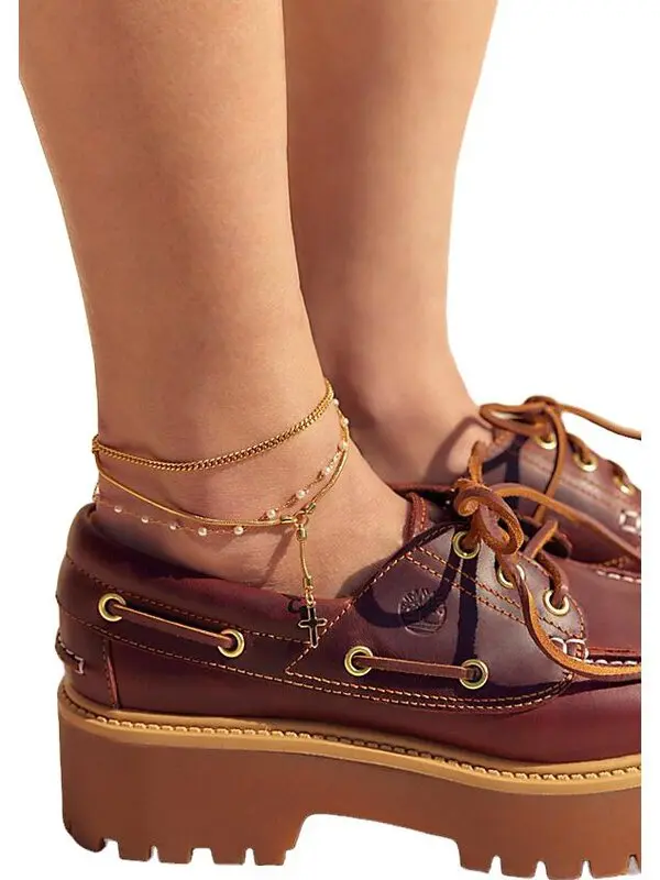 Timberland Stone Street Platform Boat Shoes - Burgundy