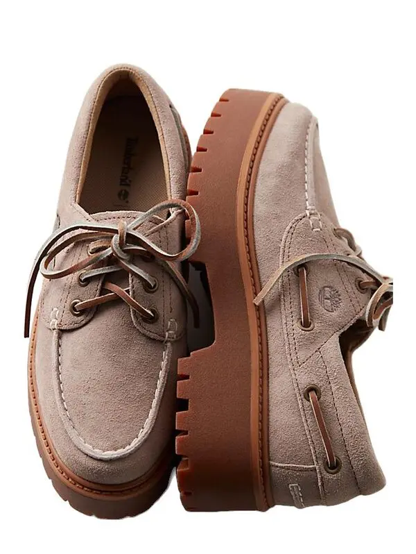 Timberland Stone Street Platform Boat Shoes - Light Purple Suede
