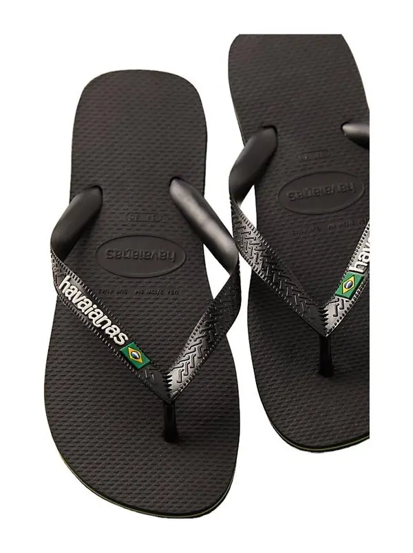 Havaianas Brazil Flip Flops - Black Logo