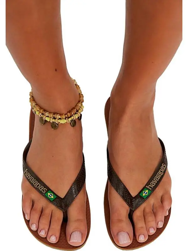 Havaianas Brazil Flip Flops - Rust/coffee